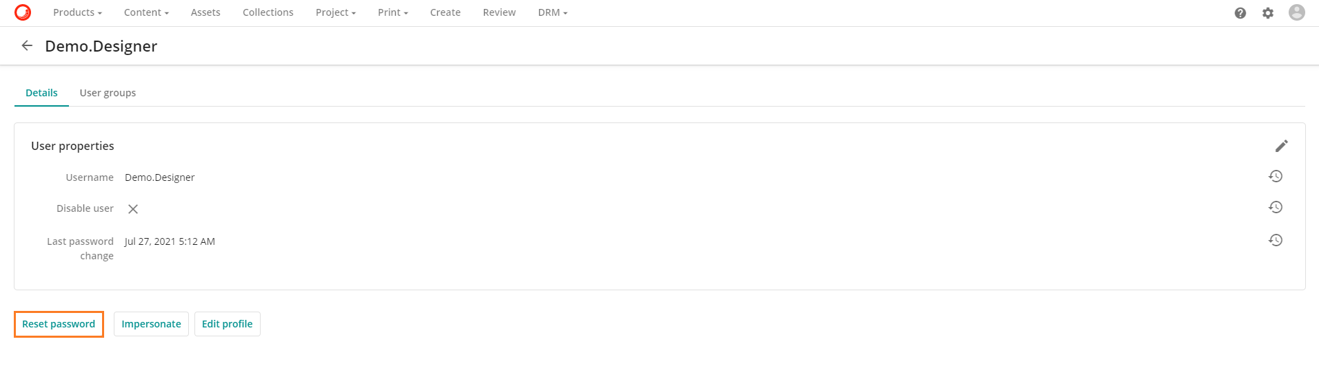 Reset a user Password | Sitecore Documentation